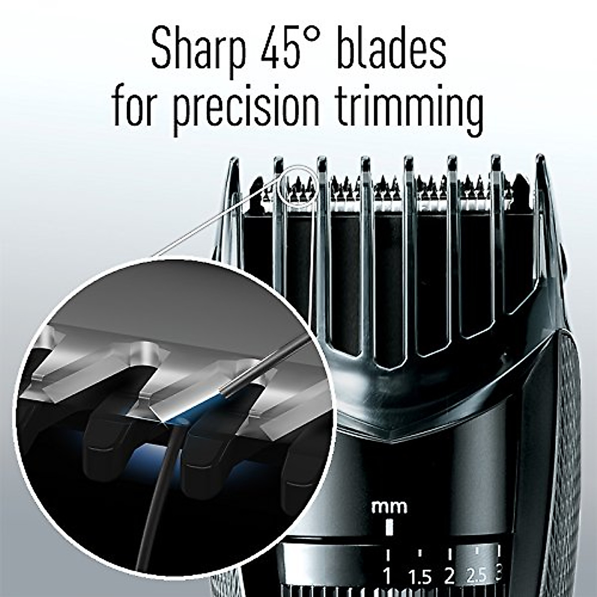 Panasonic Wet and Dry Cordless Electric Beard and Hair Trimmer for Men, Black, 6.6 Ounce