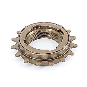 Hycline Single Speed Bike Freewheel, 16T Compatible with 1/2'' x 1/8'' Bicycle Freewheel Threaded Type Freehub Replacement Parts (Brown)