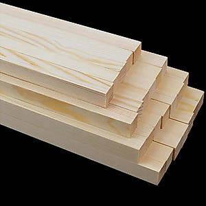 BILLIOTEAM 25 Pack Unfinished Wooden Square Dowel Rod 1/2" x 12" Hardwood Square Dowel Sticks for DIY Crafts Projects,Home Decor