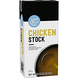 Amazon Brand - Happy Belly Chicken Stock, 32 fl oz (Pack of 1)