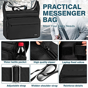 Storvyllf Men's Messenger Bag,Large 15 Inch Laptop Bag for Work Women Professional Black Messenger Bag