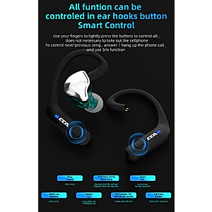CCA BTX Bluetooth 5.2 Module IEM Bluetooth Adapter with Mic Waterproof Ear Hook Extra Long Battery Life Bluetooth Cable for ​KZ ZS10 PRO/ZSN Pro X/ZSN PRO/ZSN/AS16/ZAX/DQ6 CA16 /C12/CRA(C pin)