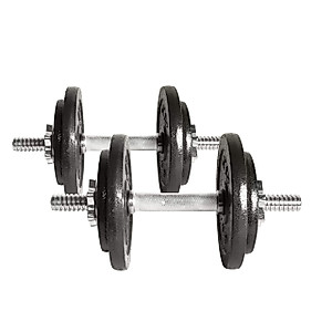 CAP Barbell 25-Pound Adjustable Dumbbell Weight Set, c. Black, 50 LB (Pair)