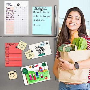 Pack of 16 Small Fridge Magnets Black Refrigerator Magnets Metal Magnets for Whiteboard Fridge Kitchen Office School Adults