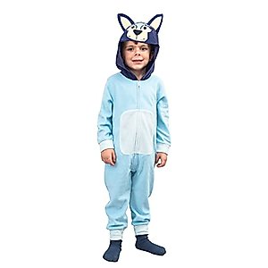 Costume Agent Playful Colorful Dog Halloween Costume Cosplay Zip Up Suit with Hood for Boys and Girls