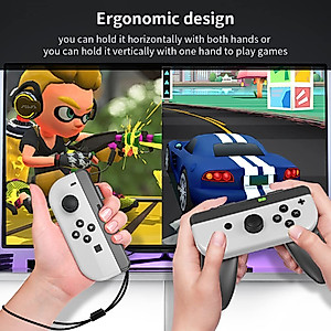 JDDWIN Joycon Grips Compatible with Switch & Switch OLED Controllers,Wear-Resistant Joy-con Handle for Switch/Switch OLED. (Black)