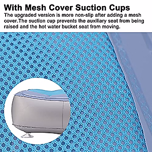 Spa and Hot Tub Booster Seat Pad with Suction Cup,Spa Bathtub Massage inflatable cushion,Inflatable Bathtub Pillow,Back Support Bath Spa Pad Relaxing for Adults Kids