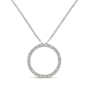 ERAA Jewel 2 CT Round Colorless Moissanite Engagement Pendant, Wedding Bridal Pendant, Eternity Sterling Silver Solid Diamond Solitaire -Prong Anniversary Promise Gift for Her