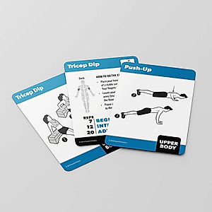 Bodyweight Exercise Cards - Fitness Playing Cards with Over 50 Body Weight Workouts - 2.5" x 3.5" (Standard Playing Card Size)