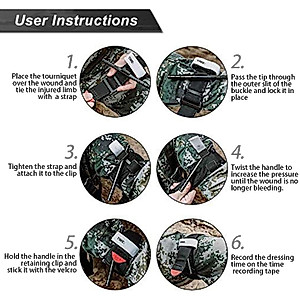 Tourniquet, 3 Pack - The Fastest, Safest, Most Effective Combat Hemostatic Control Single-Handed Application for Military Tactical First Aid Medical Battle Tourniquets