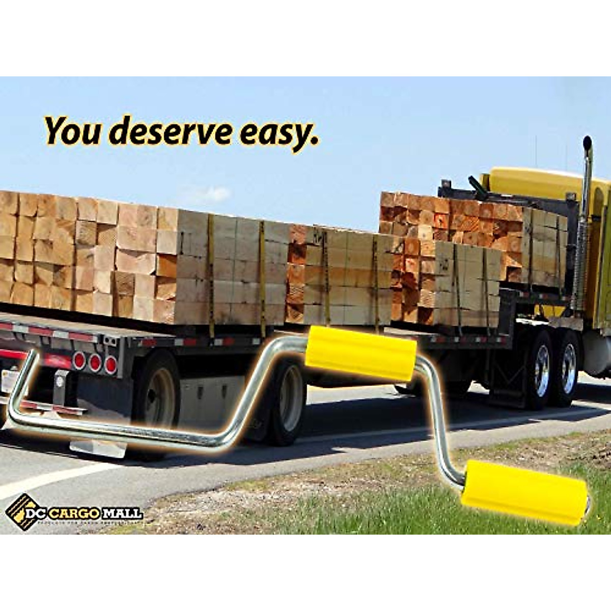 DC Cargo Mall Easy Speedy Hand Roller for Winding Up Winch Straps | 18" Roll Up Bar for Flatbed Trailer Winches