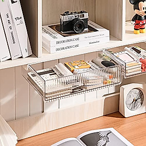 submatches Under Table Desk Drawer Storage Organizer, Attachable Under Desk Storage Drawer, Strong Adhesive Under Desk Pencil Drawer Slide Out, Add a Desk Drawer Hidden Under Mounted (Extra Large)