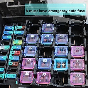 30 Pc Automotive Tall/Standard Profile JCASE Box Shaped Fuse Kit for Pickup Trucks, Cars and SUVs