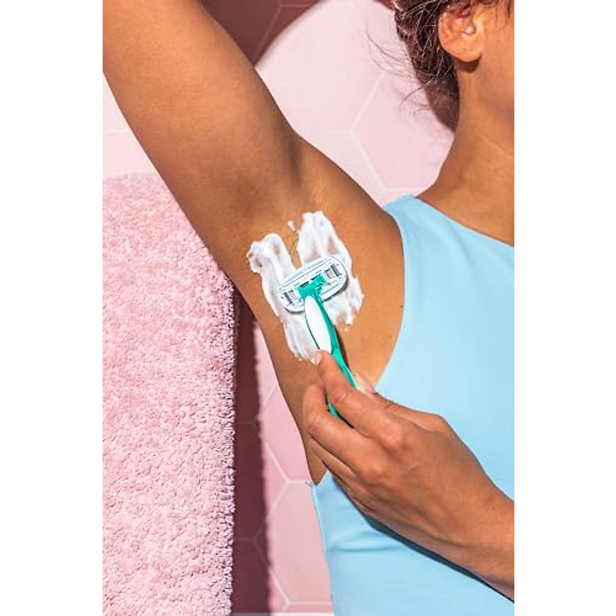 BIC Soleil Sensitive Advanced Women's Disposable Razors With 360 Degree Water Activated Moisture Strip for Enhanced Glide, Shaving Razors With 5 Blades, 5 Count