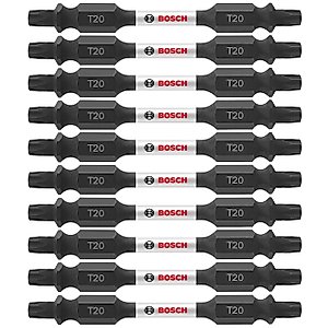 BOSCH ITDET2025B 10-Pack 2-1/2 In. Torx #20 Impact Tough Double-Ended Screwdriving Bits