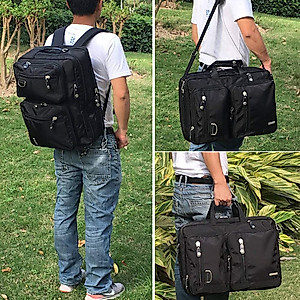 FreeBiz Laptop Backpack Messenger Bag-Hybrid Briefcase Bag BookBag Rucksack with Handle and Shoulder Strap Fits Up To 18.4 Inch Gaming Notebook Compute (18.4 inches, Black)