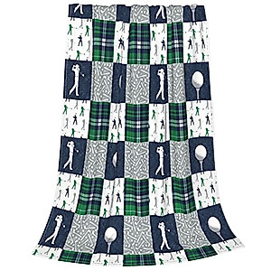 Golf Blanket Throw Soft Fleece Ultra Warm Plush Flannel Blanket for Bed Travel Sofa Couch Office Home Lightweight Gifts Women Men 60"x50"