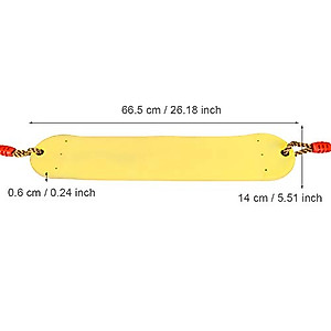 EVA Board Swing,EVA Soft Adjustable Board Swing Seat with Rope Children Fitness Hanging Swing Chair Toy for Playground Swing Backyard and Playroom(Yellow)