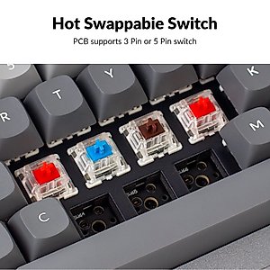 Keychron Q2 Wired Custom Mechanical Keyboard, QMK/VIA Programmable Macro, Full Aluminum, Hot-Swappable Gateron G Pro Red Switch, 65% Layout Double Gasket Compatible with Mac and Windows - Grey
