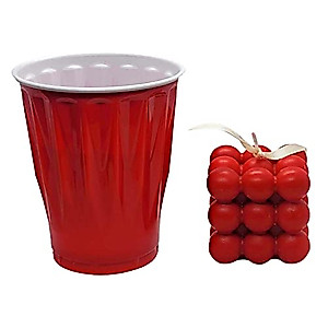 Airapeutic Vanilla Coconut Small Aesthetic Decorative Red Scented Bubble Candle Soy Wax Essential Oil Aromatherapy Cool Funky Trendy For Party Holiday Christmas Room Home Bathroom Decor Shaped Candles