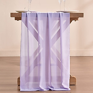 Socomi 10ft Lavender Chiffon Table Runner 29x120 Inches Wedding Runner Sheer Thanksgiving Christmas Bridal Shower Decorations