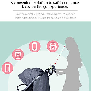 2 in 1 Stroller Cup Holders, 360 Degrees Rotation Universal Cup Holder Rack Bottle Holder with Phone Holder for Buggy Pushchair Wheelchair