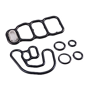 15810-RKB-J01 15826-RDV-J01 6pcs Head Cylinder Solenoid Valve Gasket Set Fit 2005 2006 2007 2008 Honda Accord/Odyssey/Pilot 3.0L/3.5L VTEC Solenoid Filter Spool Valve 15826RDVJ01,917-268,917268