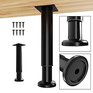 2pcs(7.1"-12.2")Adjustable Height Furniture Support Legs,Heavy Duty Furniture Replacement Legs Feet Foot,bed frame slat center support leg, Great for Sofa/Dresser/Coffee/Table/Couch/Cabinet