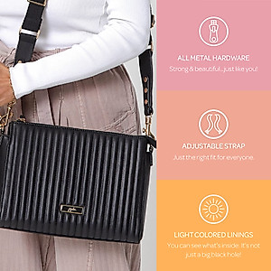 JuJuBe Crossbody Bag, Small Diaper Purse and Designer Shoulder Bag for Women with Portable Changing Pad, Handbag for Baby Travel Essentials, Removable Strap, Vegan Leather, Day to Night - Deep Ocean