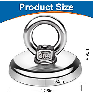 E BAVITE Magnetic Hooks, 100 LB（45KG） Heavy Duty Neodymium Magnet Hooks with Countersunk Hole Eyebolt, Perfect for Home, Kitchen, Workplace, Office and Garage, 20 Packs