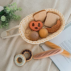 New Classic Toys Traditional Bread Basket - Pretend Play Toy for Kids Cooking Simulation Educational Toys and Color Perception Toy for Preschool Age Toddlers Boys Girls