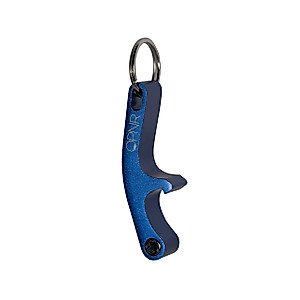 OPNR Mini Keychain Bottle Opener with Magnetic Lid Catch for Beer and Soda I Home Bar, Tailgating, and Bartender Use I Portable Manual Aluminum Lever I Catch caps, stick on fridge! (Diode Blue)