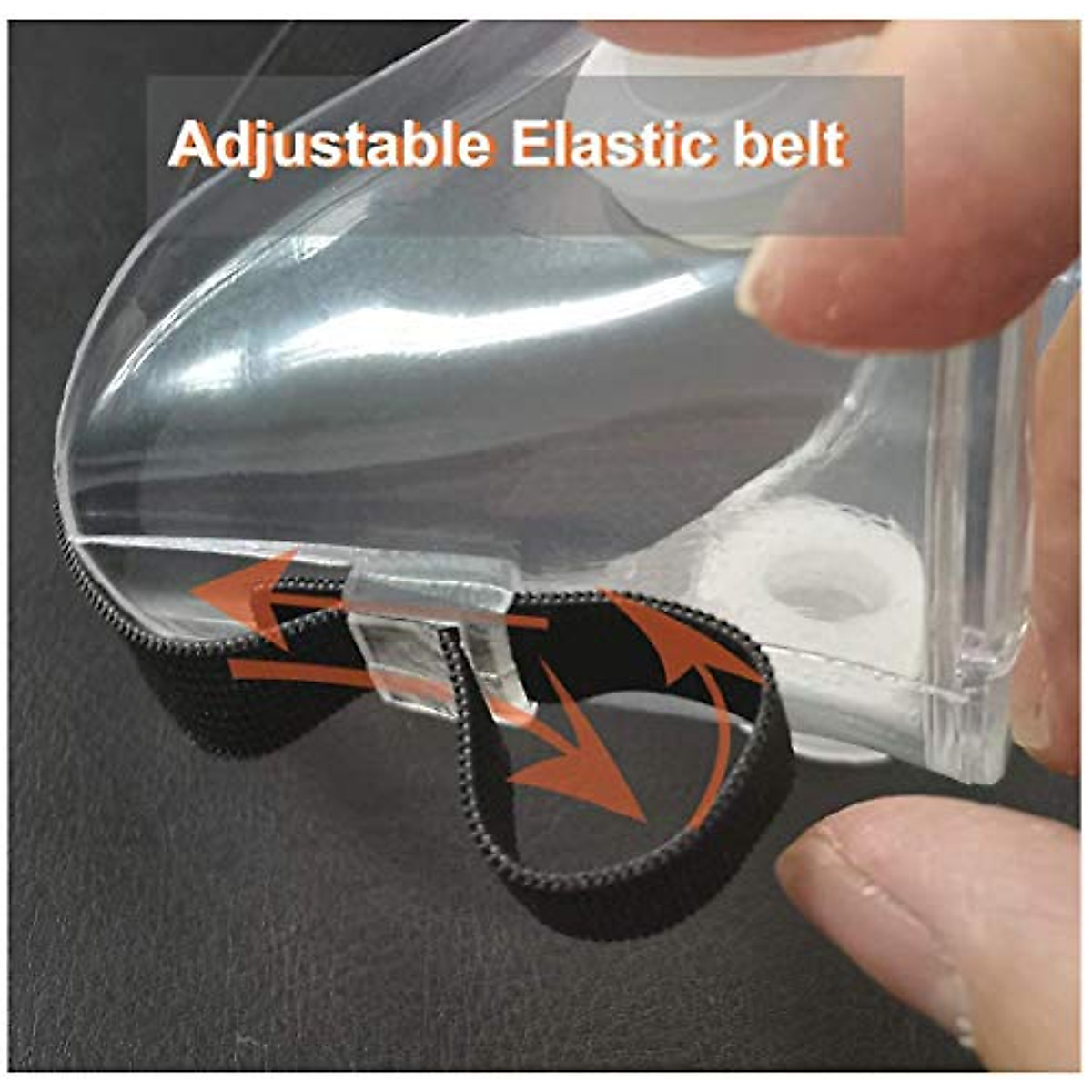 grinderPUNCH Protective Clear Safety Goggles with Vents, Lightweight and Adjustable Elastic Strap