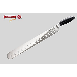 Mundial Titan 3427-11GE 11" Hollow Granton Edge Slicing Knife, Black Handle with Plastic Protective Sheath