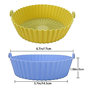 WYBG 3 Pcs Food Grade Silicone Easy Cleaning Air Fryer Liners Reusable Air Fryer Silicone Pot Food Safe Air Fryer Oven Accessories Replacement for Flammable Parchment Liner Air Fryer Basket