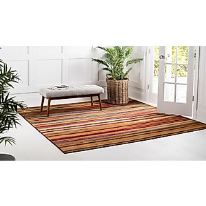 Unique Loom Barista Collection Area Rug - Icatu (7' 10" Square, Beige/ Brown)