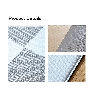 MINISO Kitchen Mat Cushioned Anti-Fatigue Rug, 17"x 30", Non-Slip & Waterproof, Heavy Duty PVC Ergonomic Comfort Mat for Kitchen, Home, Office, Laundry, Black