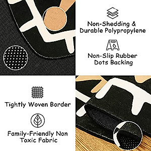 Beeiva Cute Evil Eye Area Rug 2x3 Small Washable Entryway Rug Non-Slip Door Mat Accent Throw Rugs Indoor Floor Carpet for Kitchen Bedroom Bathroom (Black/Multi, 2x3ft)