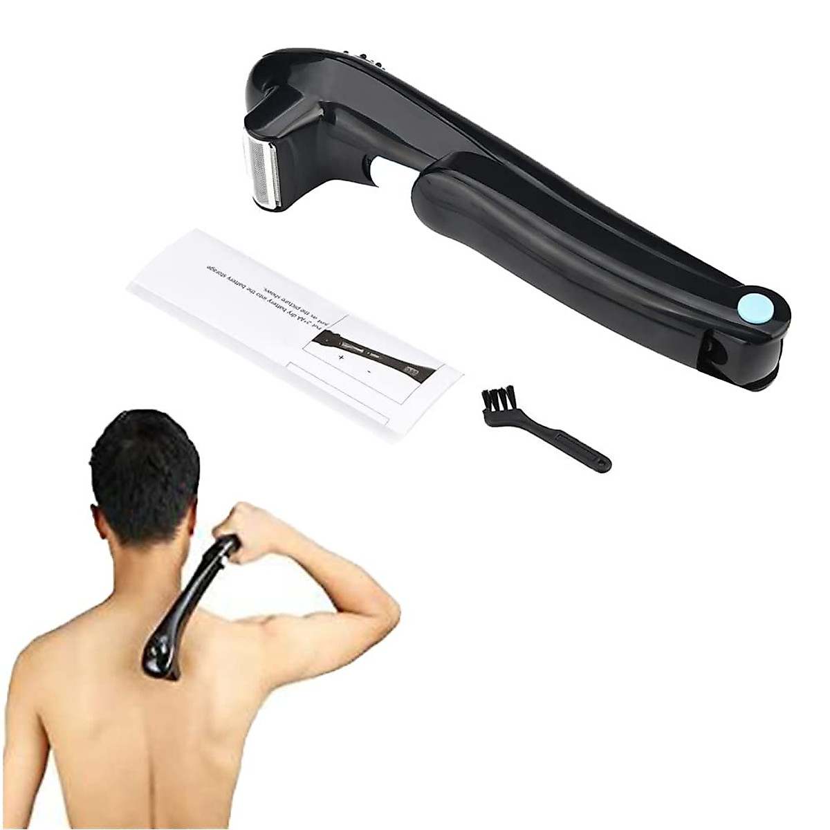 Mochalight Back Shaver for Mens,Men Groomer Trimmer,Long Handle Back Hair Shaver,180 Degrees Foldable & Cordless,Easy to Use