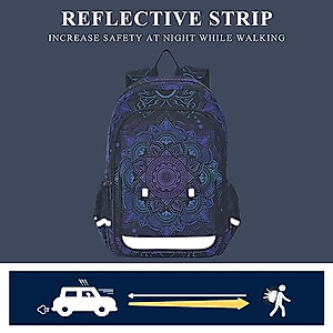 ALAZA Mandala Boho Bohemian Lotus Laptop Backpack Purse for Women Men Travel Bag Casual Daypack with Compartment & Multiple Pockets