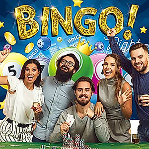 Imirell Bingo Night Backdrop 7Wx5H Feet Snooker Game Time Cards Contest for Bingo Winning Ball Party Photography Backgrounds Decorations Photo Shoot Decor Props