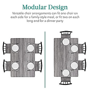 Best Choice Products 5-Piece Metal and Wood Indoor Modern Rectangular Dining Table Furniture Set for Kitchen, Dining Room, Dinette, Breakfast Nook w/ 4 Chairs - Gray