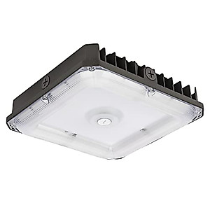 kadision LED Canopy Light 100W (400 MH Equiv.), 10"x10" Square Gas Station Light with Selectable Wattage (100/80/60W) and CCT (5000/4000/3500K), 1-10V Dimmable IP65 Waterproof, ETL Listed