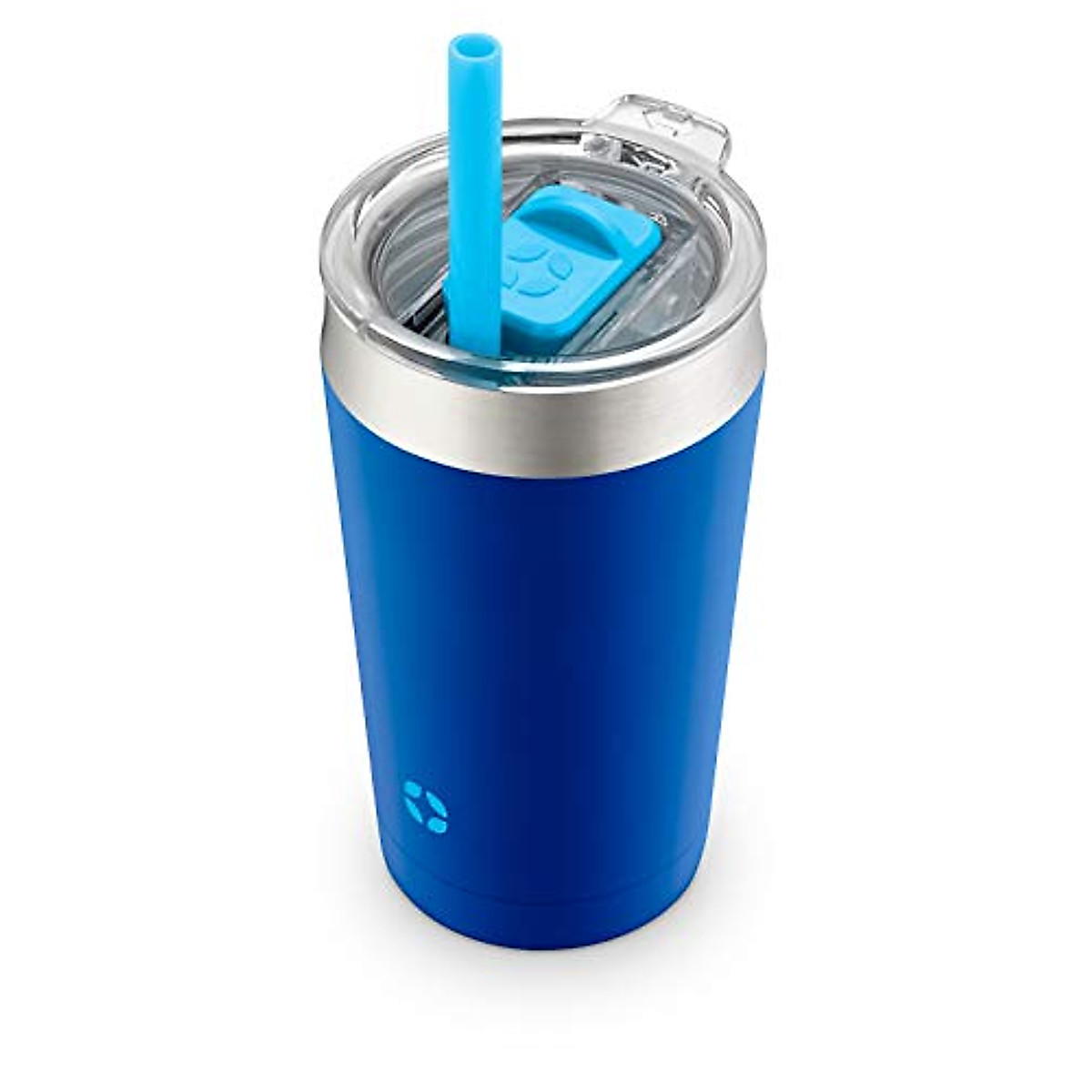 Ello Rise Vacuum Insulated Stainless Steel Tumbler with Optional Straw, 12 oz, Touchdown Blue