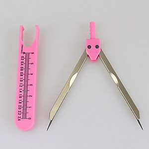 Airgoesin EKG ECG Calipers Nursing or Doctor Caliper Divider for Measuring Drafting Electrocardiographs with Ruler (Pink)