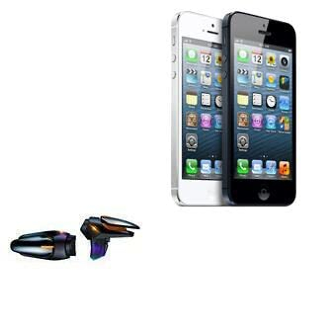 BoxWave Gaming Gear Compatible With iPhone 5 - Touchscreen QuickTrigger Auto, Trigger Buttons Autofire Gaming Mobile FPS - Jet Black