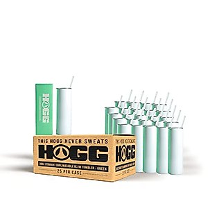 Hogg 30oz Sublimation Glow in the Dark Tumbler Case (25 Units), Glow in the Dark Sublimation Tumblers 30 oz, Blank Tumblers in Bulk, Glows After Exposure to Light - Green Tumbler