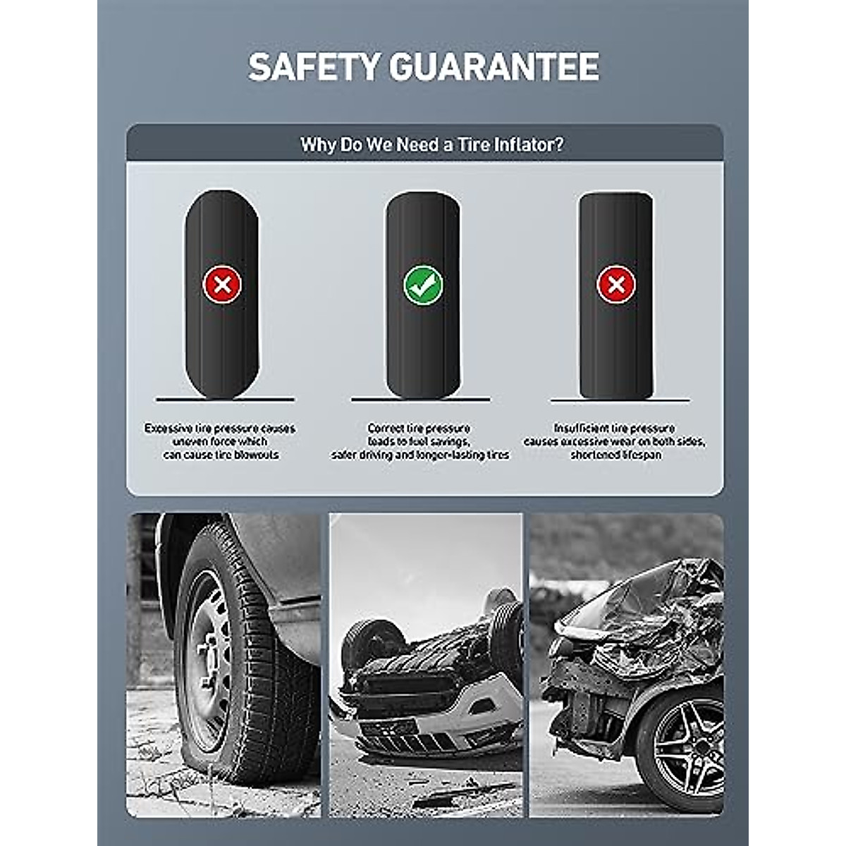 AstroAI Digital Tire Pressure Gauge with Inflator(3-250 PSI for 0.1 Display Resolution), Heavy Duty Air Chuck and Compressor Accessories with Rubber Hose and Quick Connect Coupler Car Accessories.