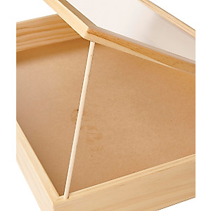 SSWBasics 36-Inch Portable Natural Pine Wood Countertop Display Case - Showcase Your Items in Style with a 24" W x 36" L x 4" D Elegant and Versatile Display Box