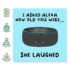 CENTRAL 23 Funny Birthday Cards for Men - Alexa Birthday Card - Birthday Cards for Women - For Mom Dad Him Her - Comes With Fun Stickers